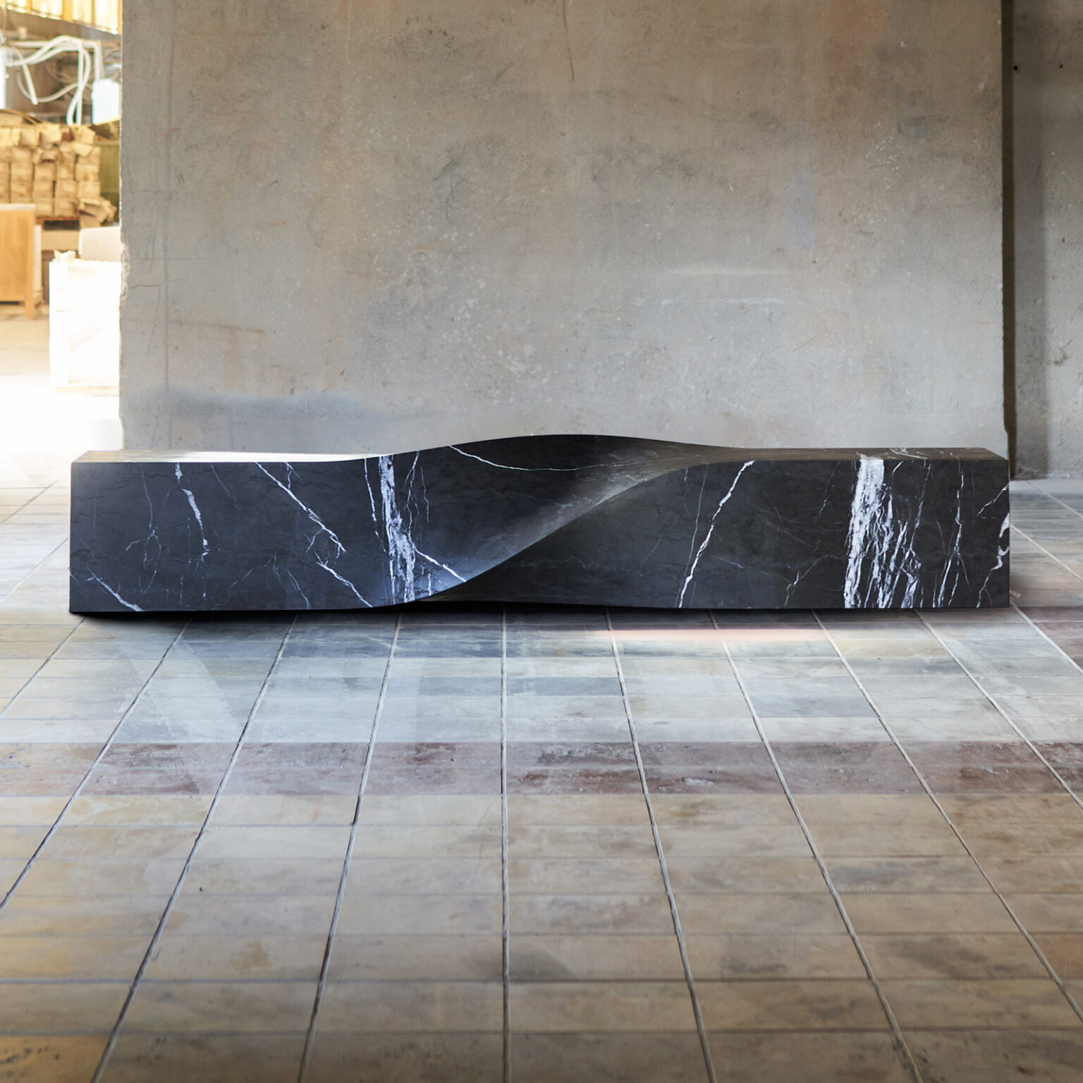 Soul Sculpture Bench marble - Veronica Mar Art - Sculpture