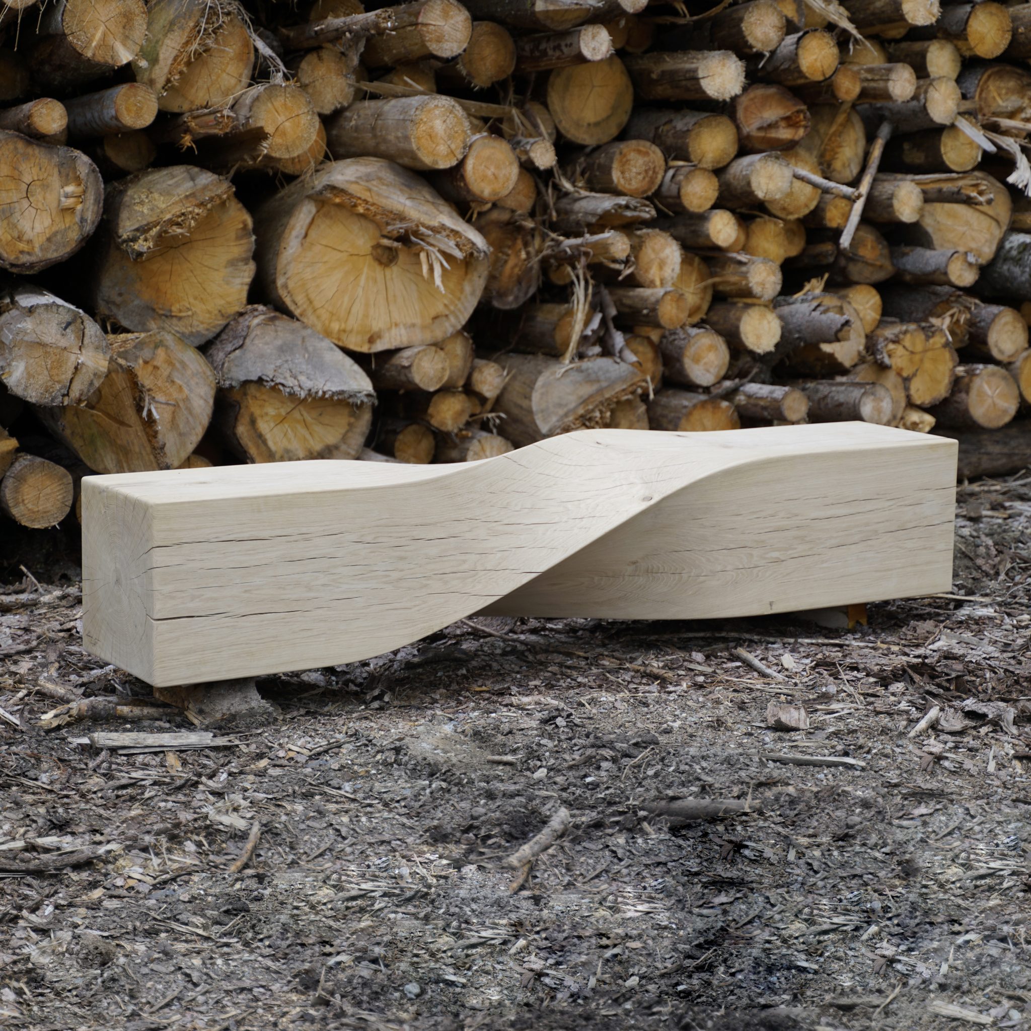 Soul Sculpture Bench trunk-wood - Veronica Mar Art Sculpture